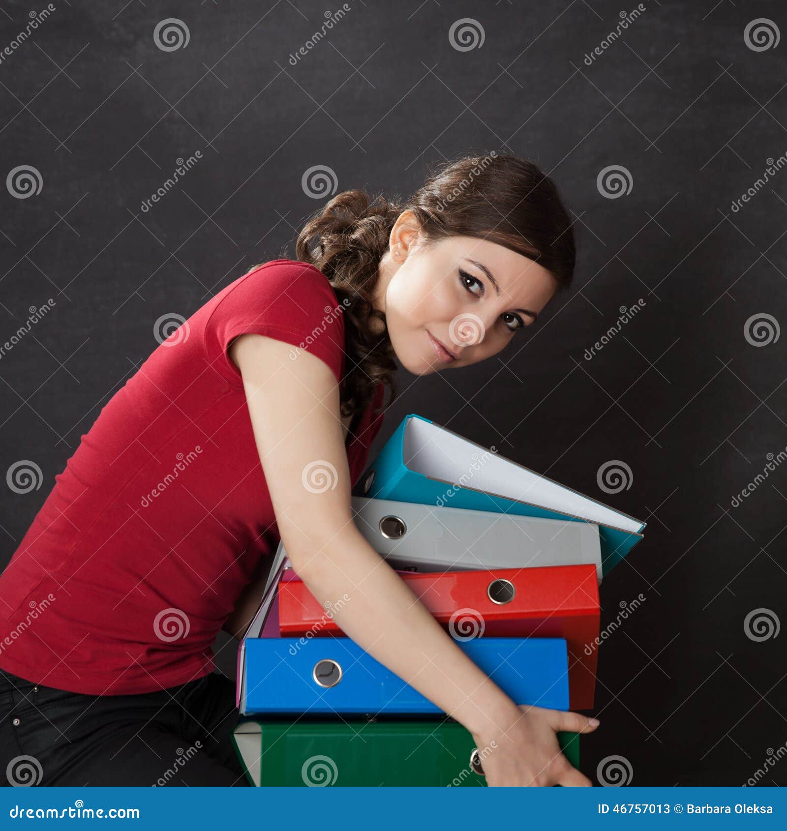 Woman overloaded with work stock image. Image of chalkboard - 46757013