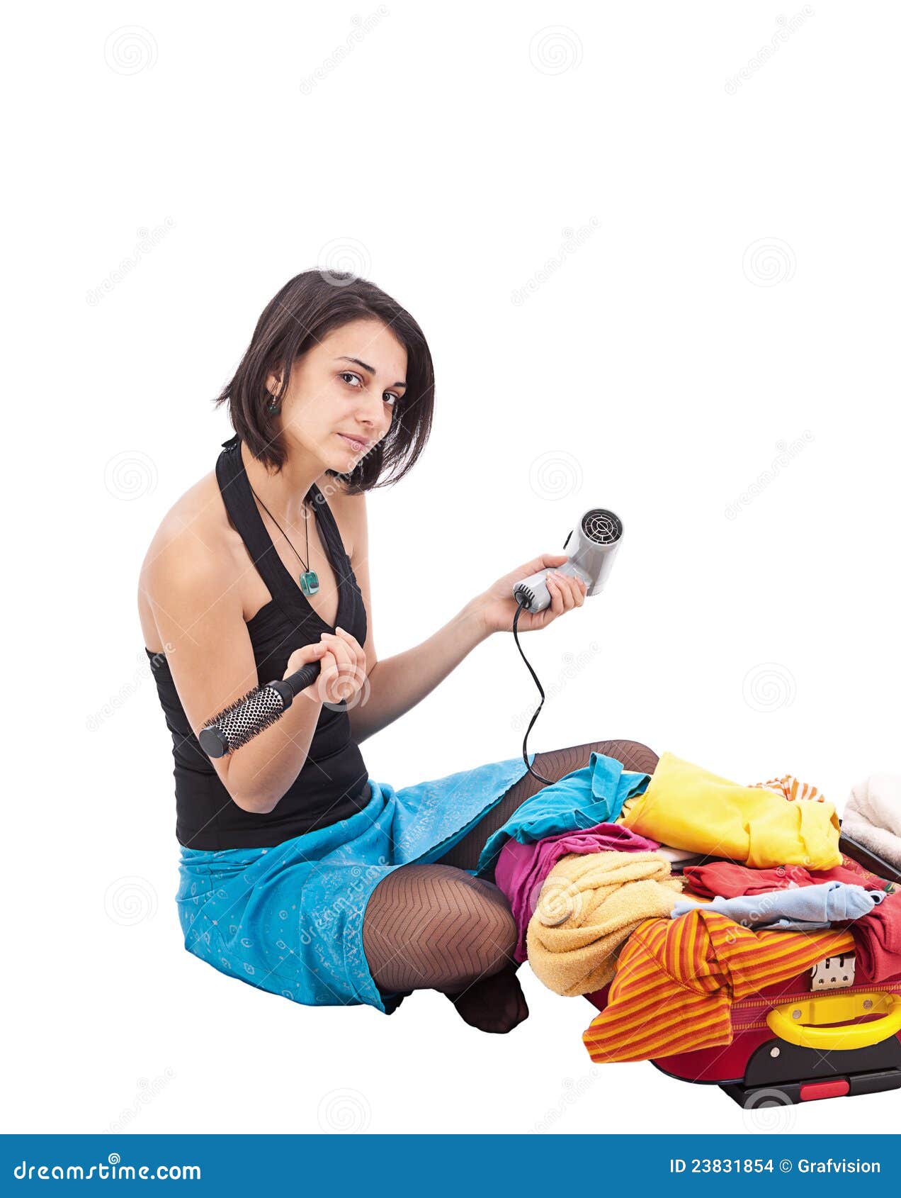 Woman packing stock photo. Image of cheerful, dryer, people - 23831854