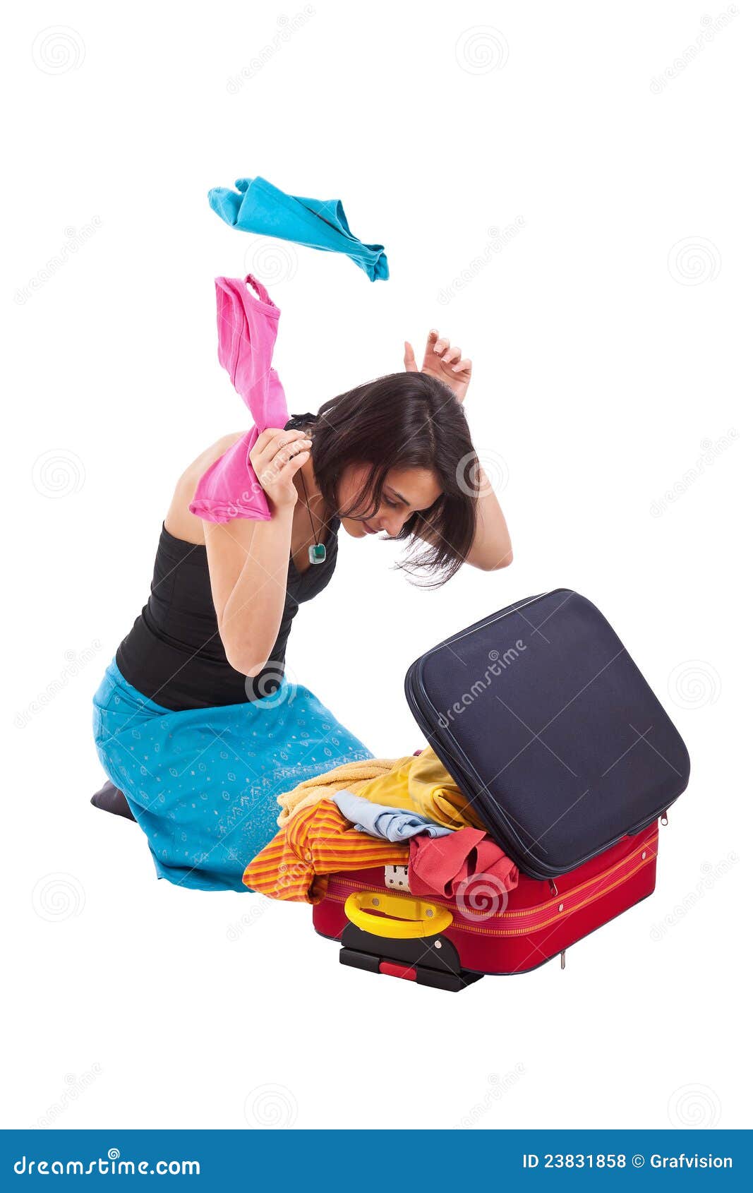 Woman packing stock photo. Image of girl, leisure, baggage - 23831858