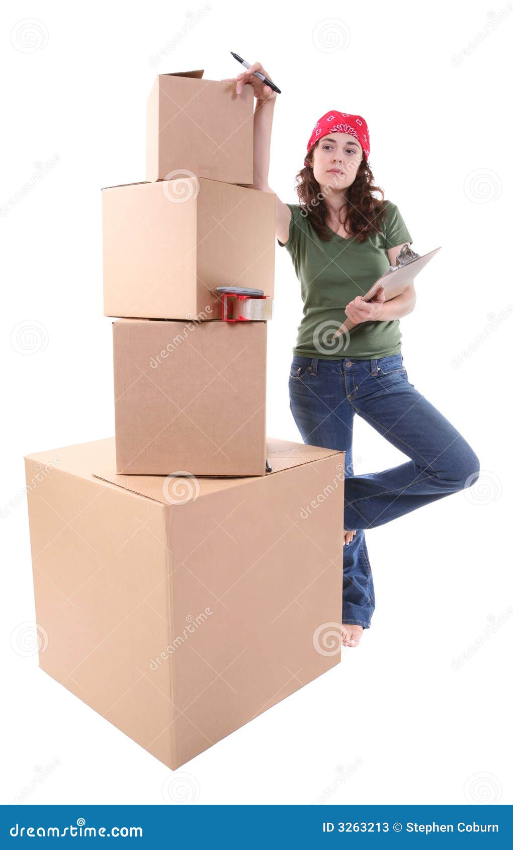 Woman Packing stock image. Image of attractive, isolated - 3263213