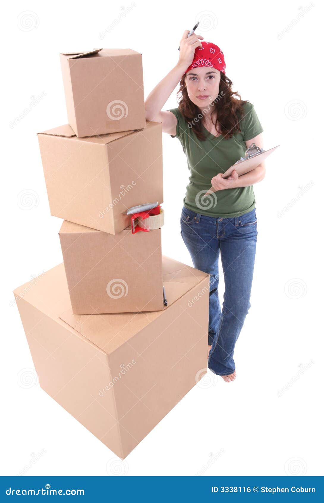 Woman Packing stock photo. Image of shipment, office, beauty - 3338116