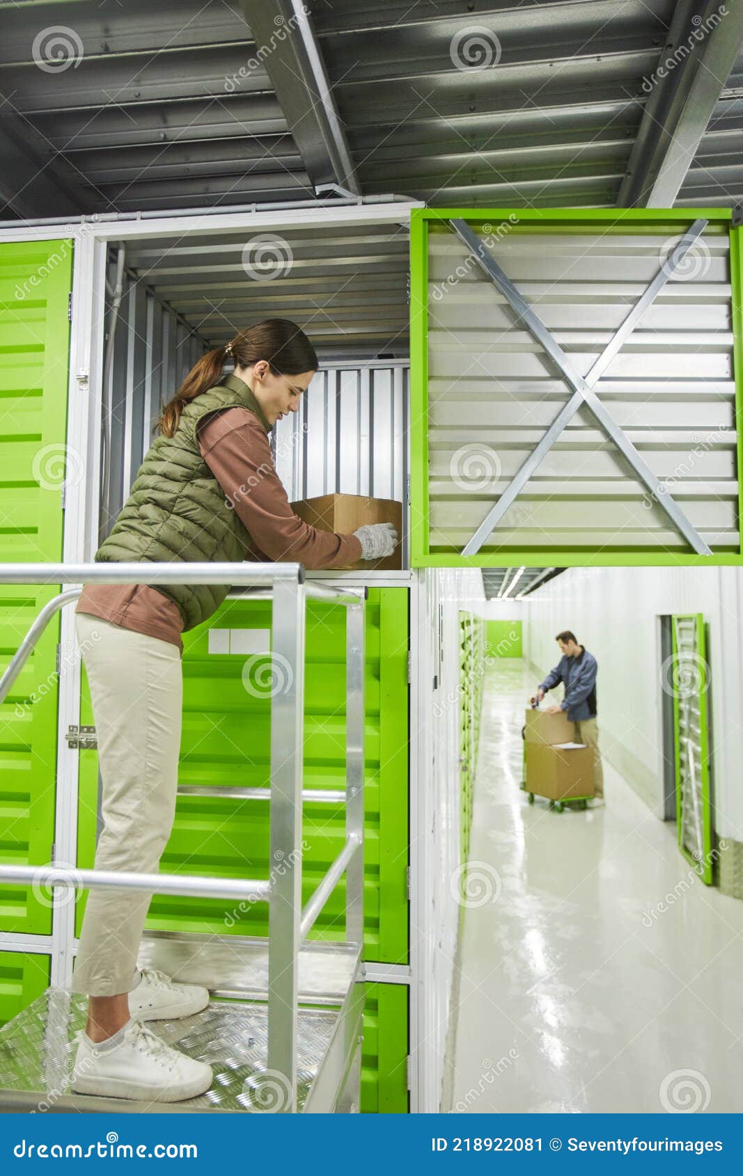 Woman Packing Box in Storage Box Stock Image - Image of lifestyles ...