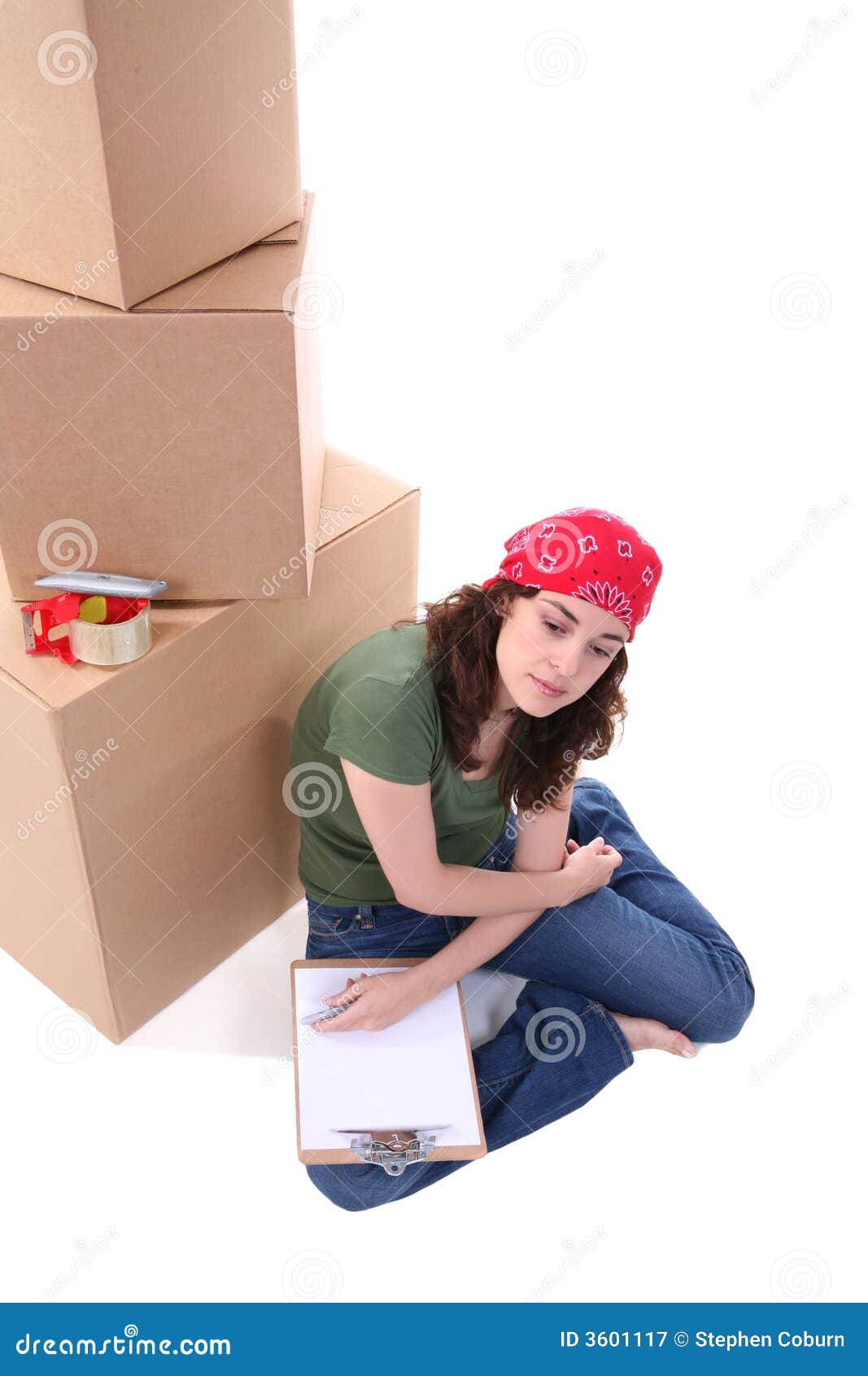 Woman and packing boxes stock image. Image of melancholy - 3601117