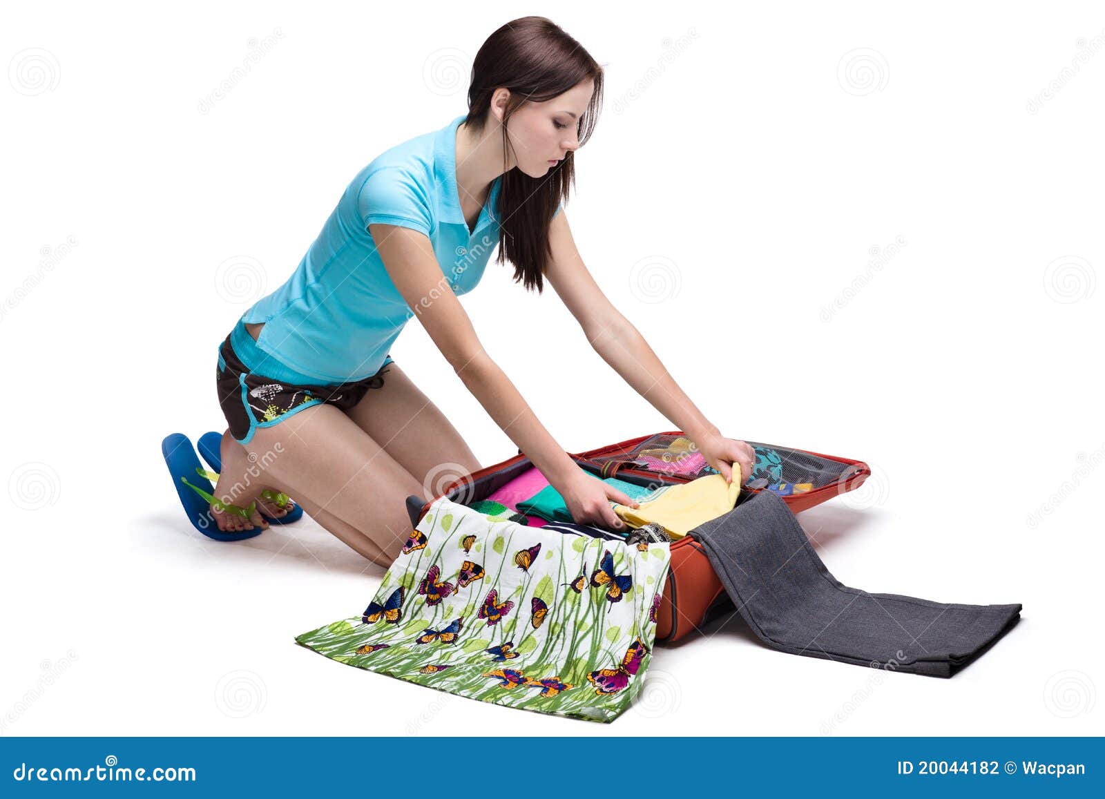 Woman Packing Luggage stock photo. Image of sweater, adult - 20044182