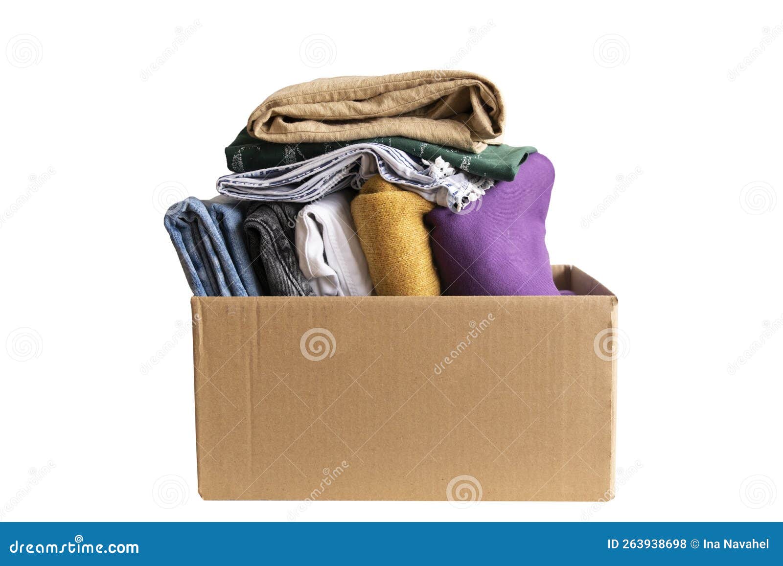 Woman Packs Clothes in Boxes for Donating. Stock Photo - Image of help ...