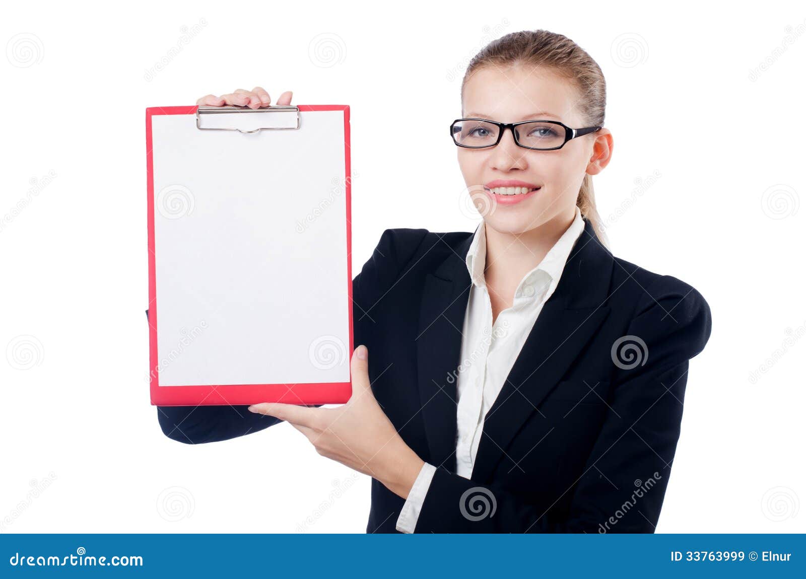 Woman with pad stock image. Image of looking, office - 33763999