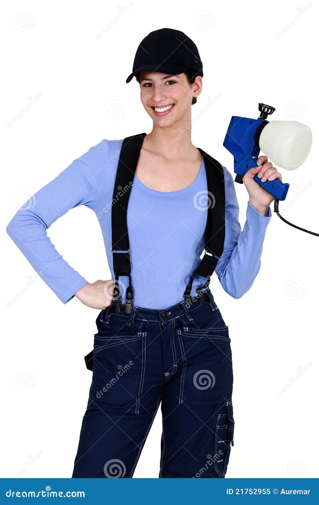 Woman with a paint gun stock image. Image of painting - 21752955