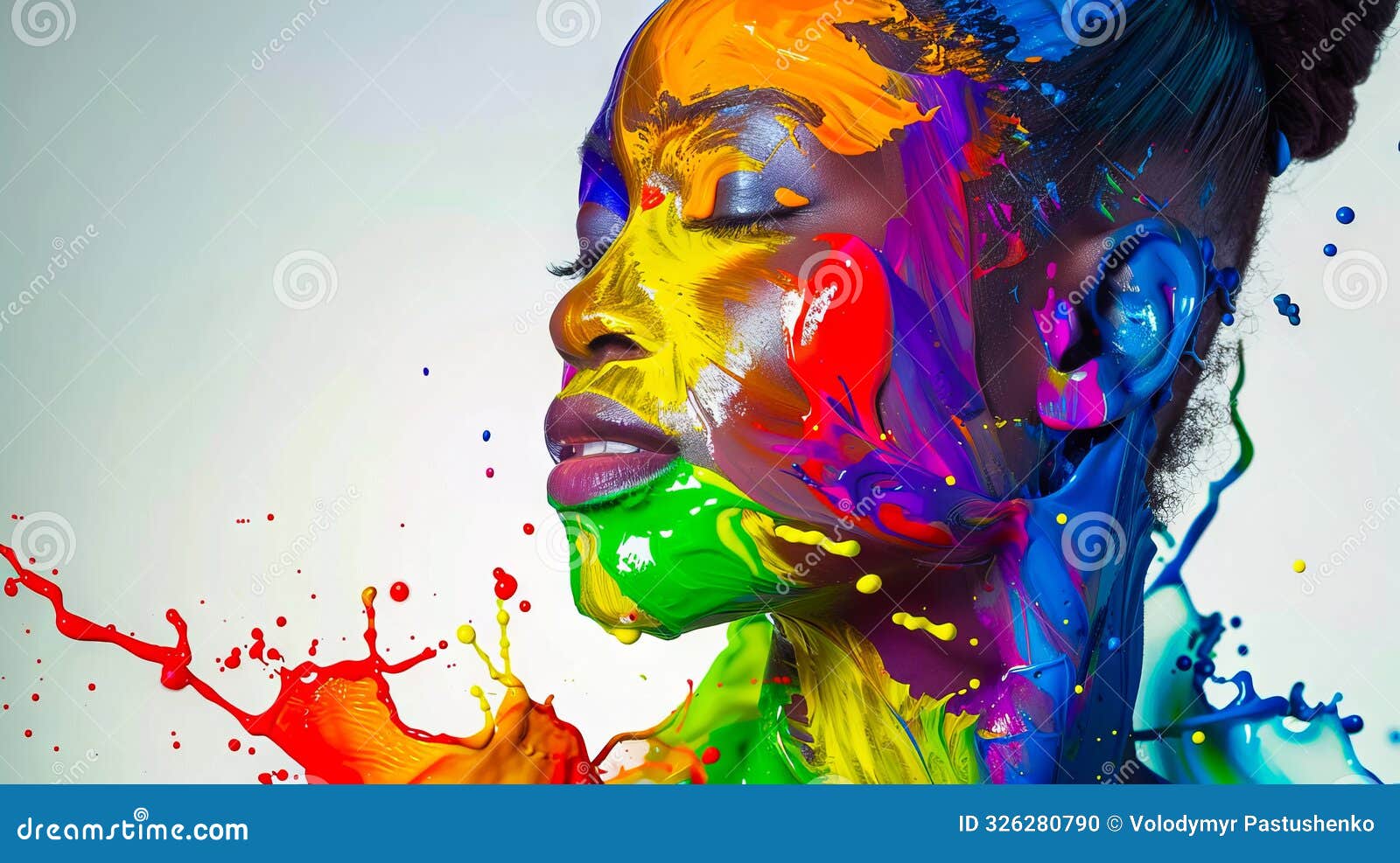 A Woman with Paint Splashed on Her Face Stock Photo - Image of face ...
