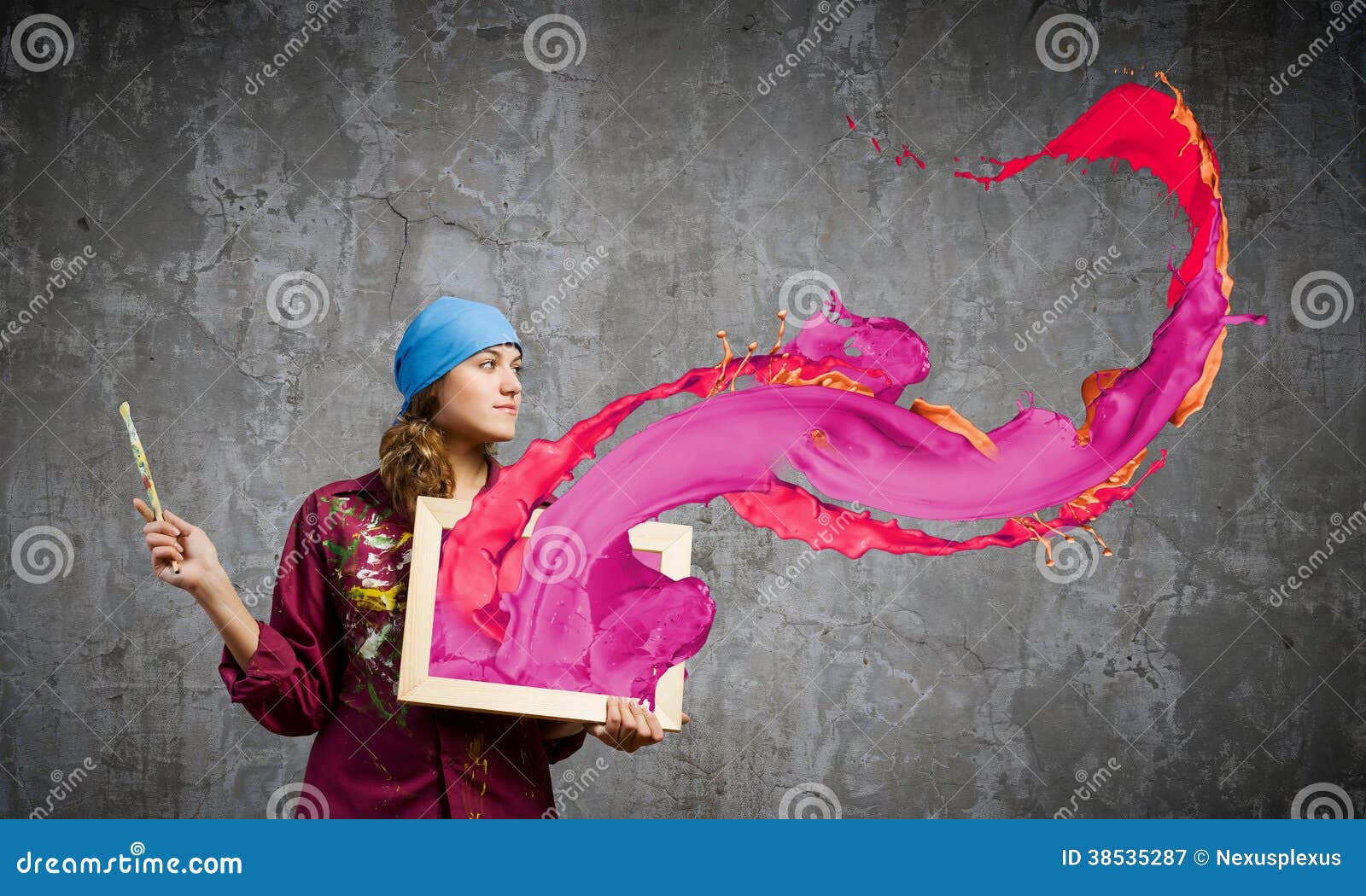 Woman painter stock image. Image of holding, painting - 38535287
