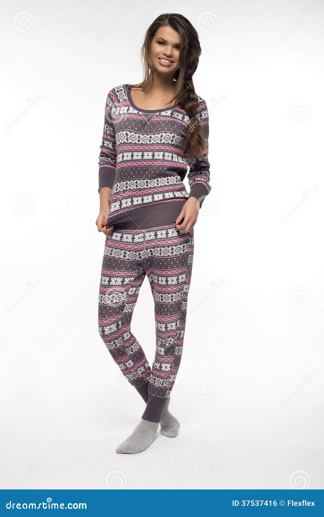 Woman in pajamas stock photo. Image of suit, outfit, white - 37537416