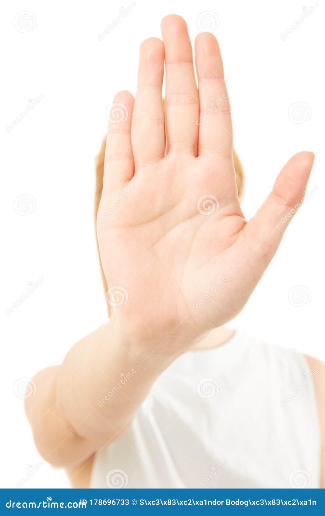 Woman Palm, Hand Gesture, Stop Stock Image - Image of gesture, female ...