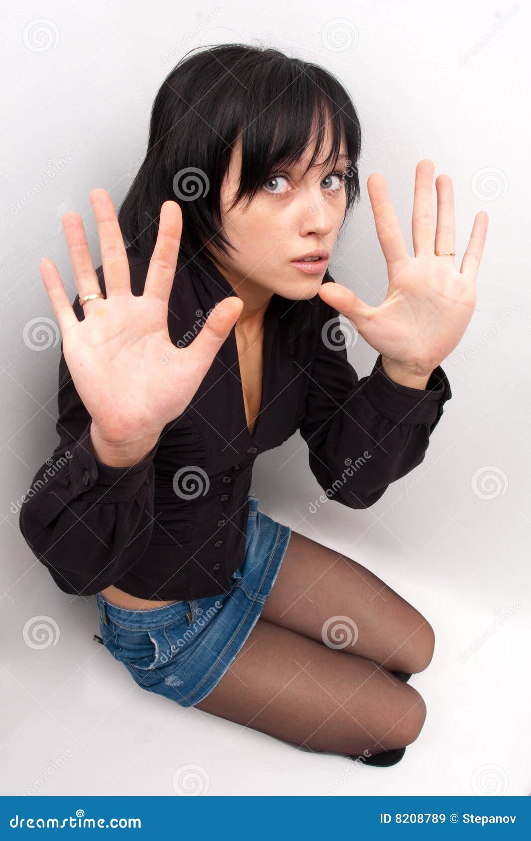Woman in panic stock image. Image of girl, hands, shock - 8208789