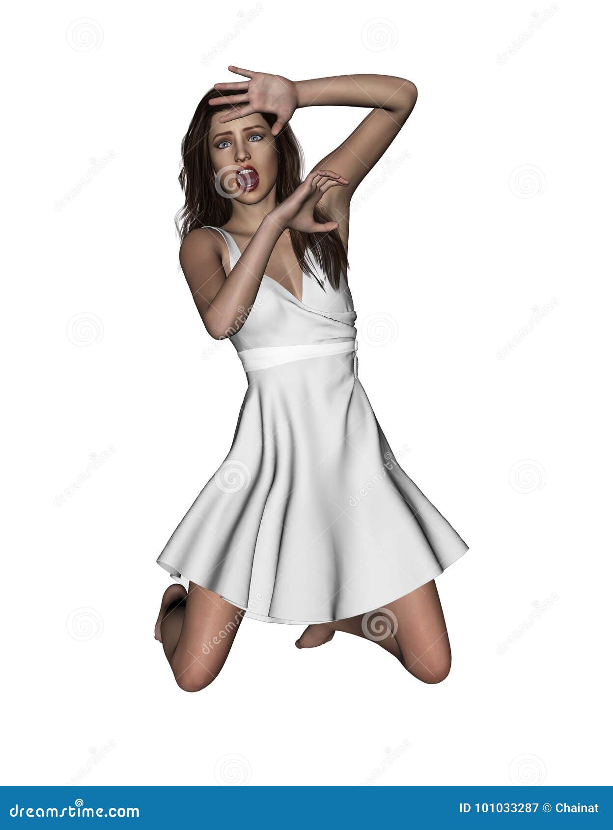 Woman Panic stock illustration. Illustration of attack - 101033287