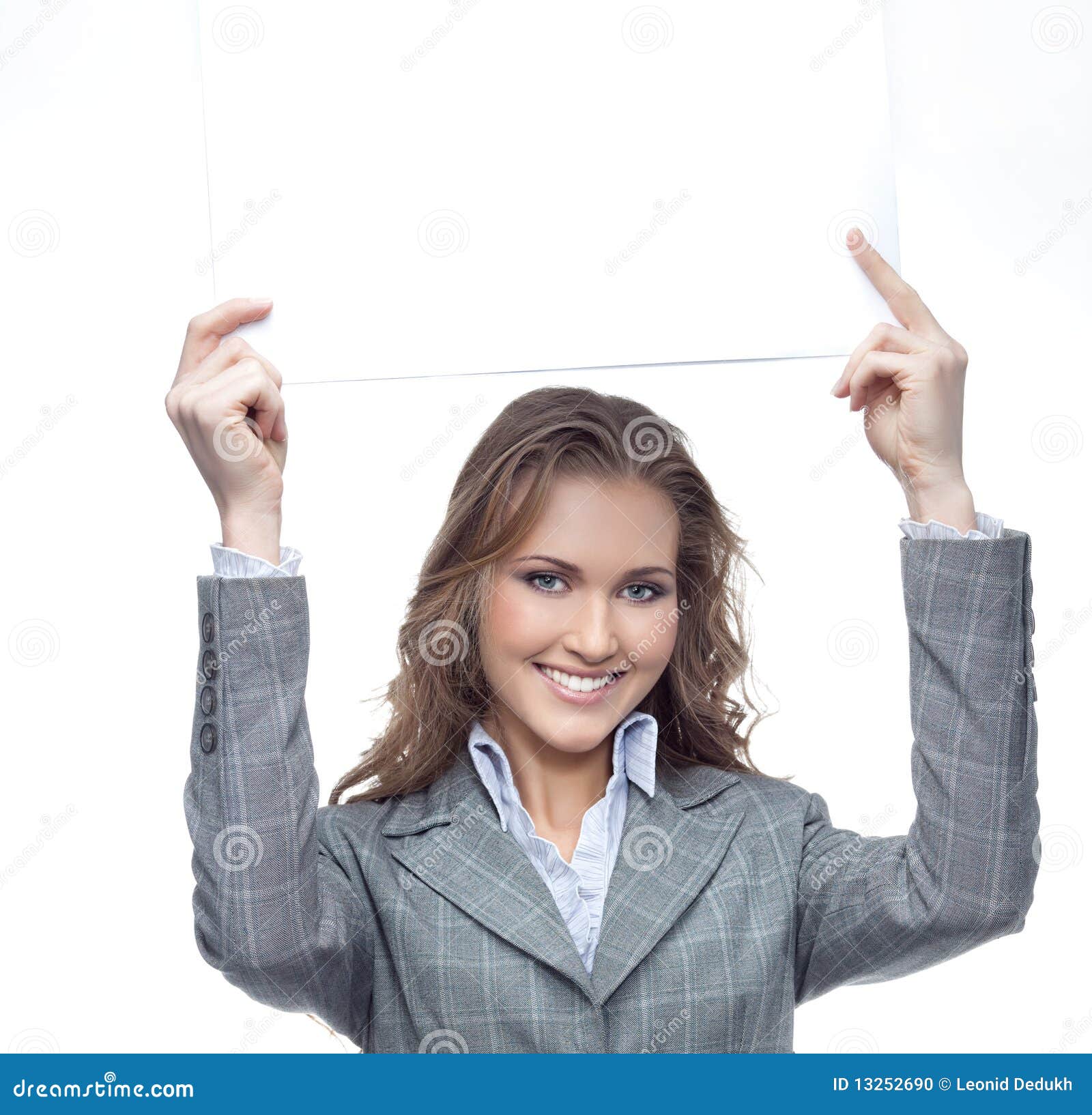 Woman with paper stock photo. Image of attractive, career - 13252690