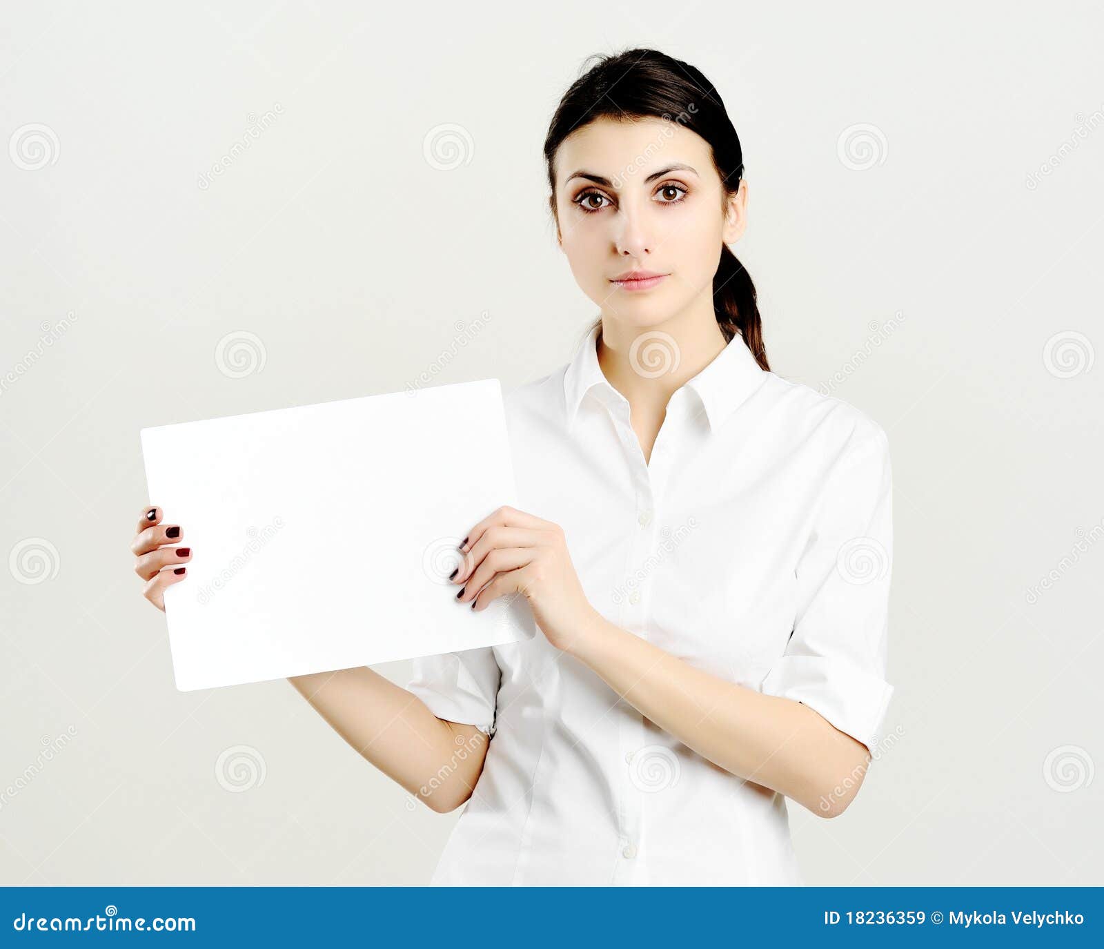 Woman with paper stock image. Image of holding, girl - 18236359