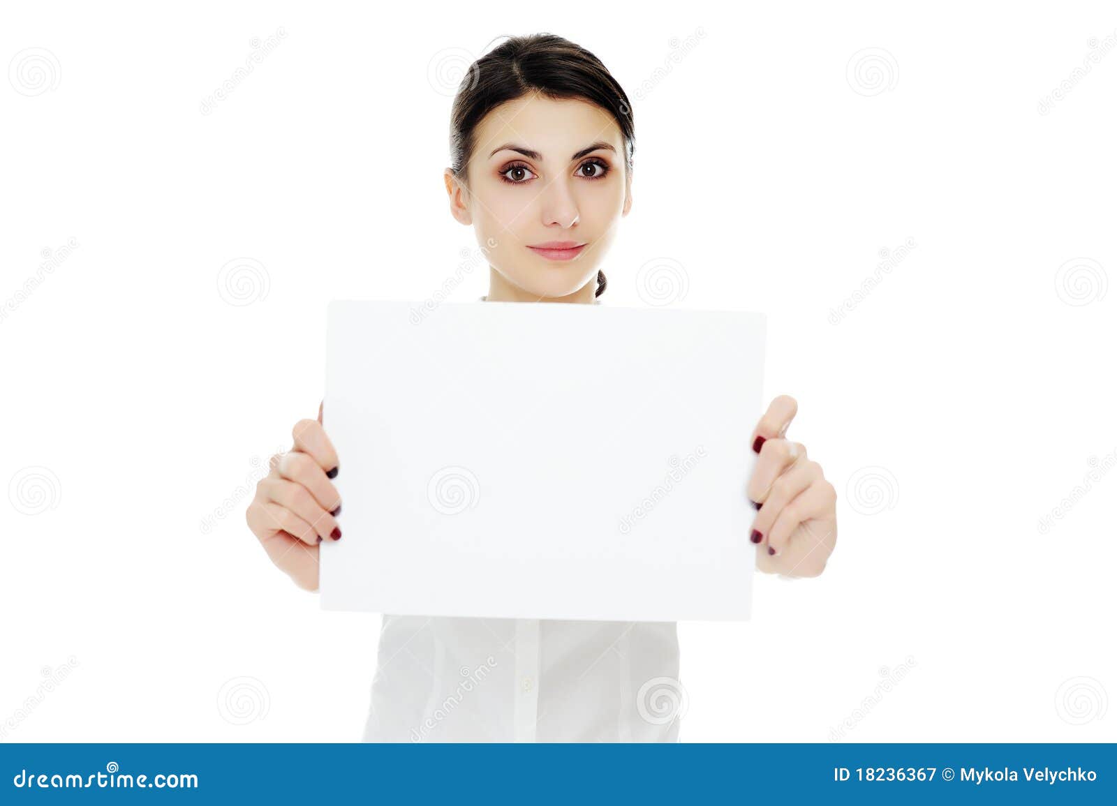 Woman with paper stock image. Image of note, fashionable - 18236367