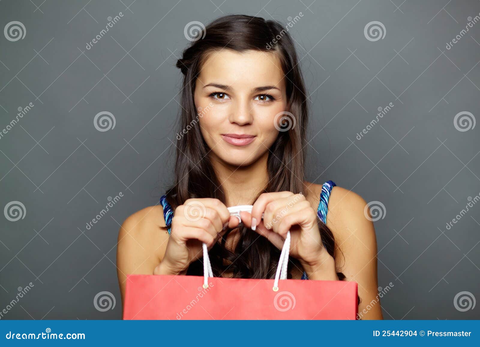 Woman with paperbag stock photo. Image of beautiful, happy - 25442904