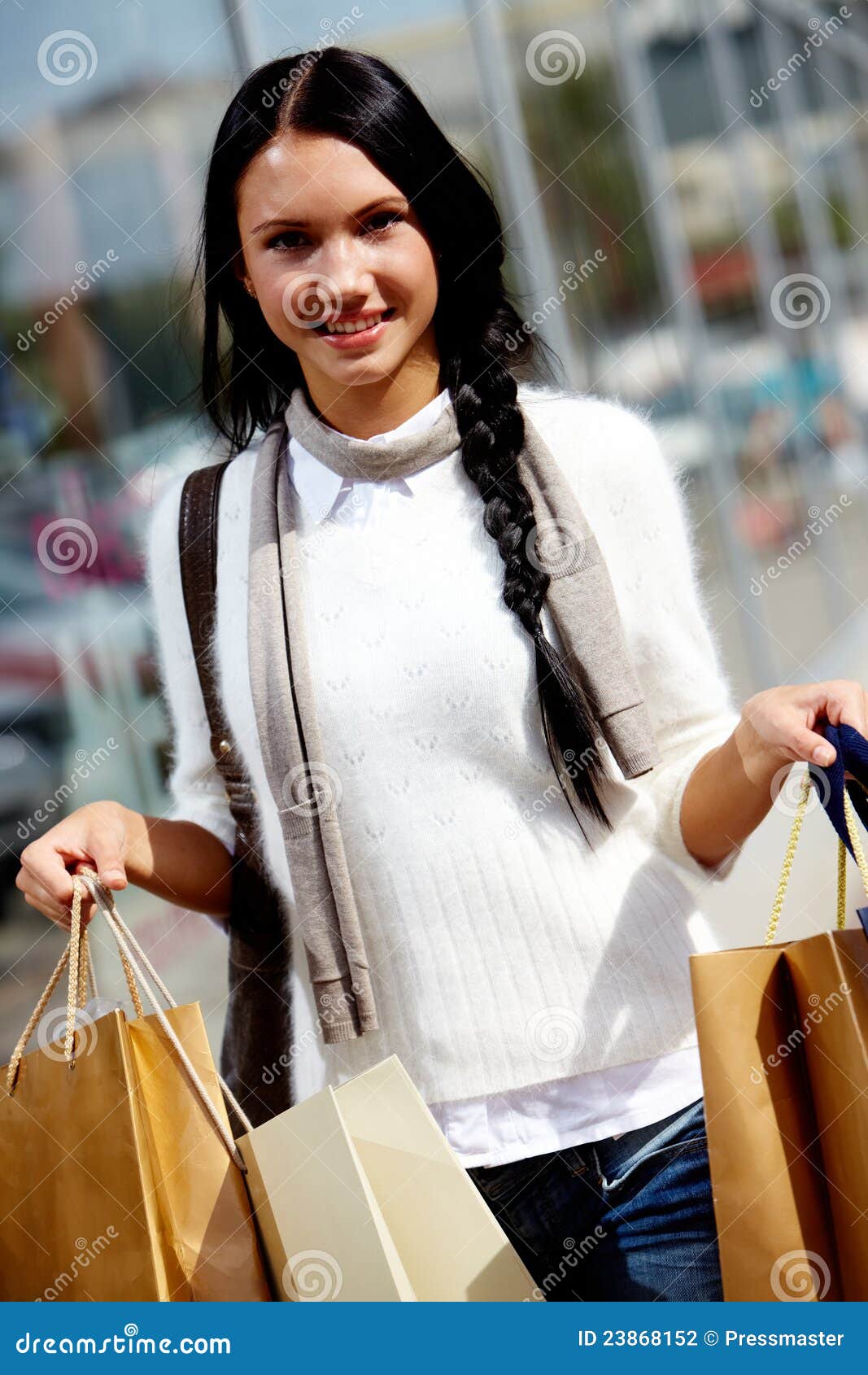 Woman with paperbags stock photo. Image of fashion, charm - 23868152