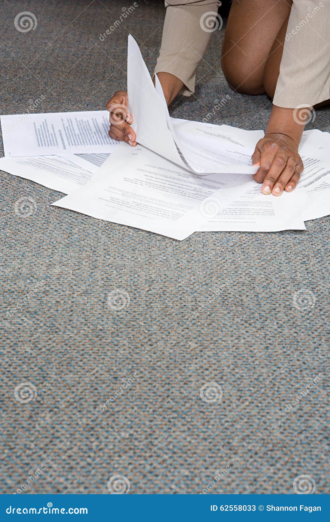 Woman with Paperwork on the Floor Stock Image - Image of paperwork ...