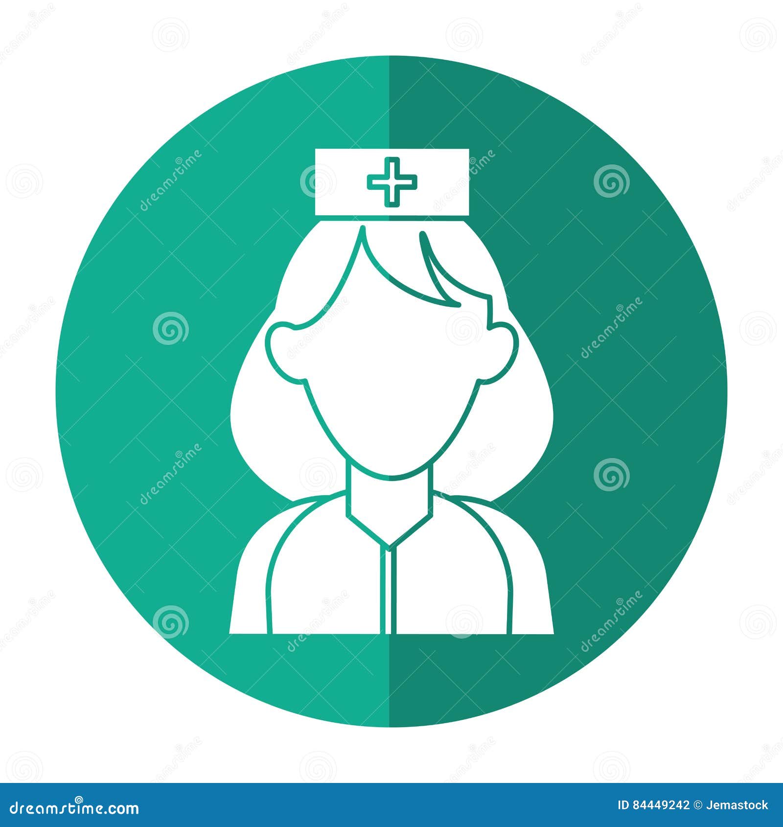 Woman Paramedic Help Urgency Wearing Uniform with Shadow Stock Vector ...