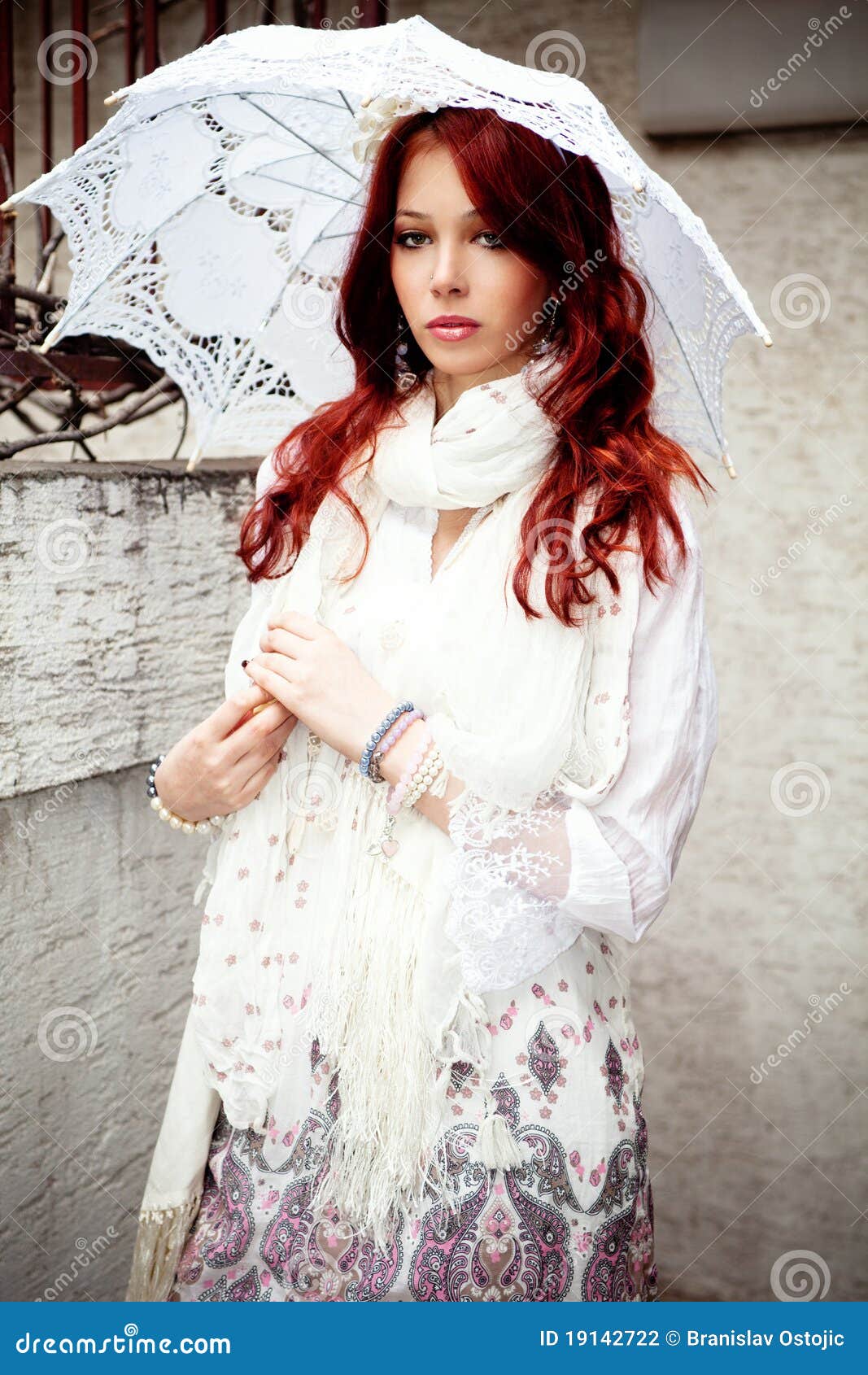 Woman with parasol stock photo. Image of model, style - 19142722