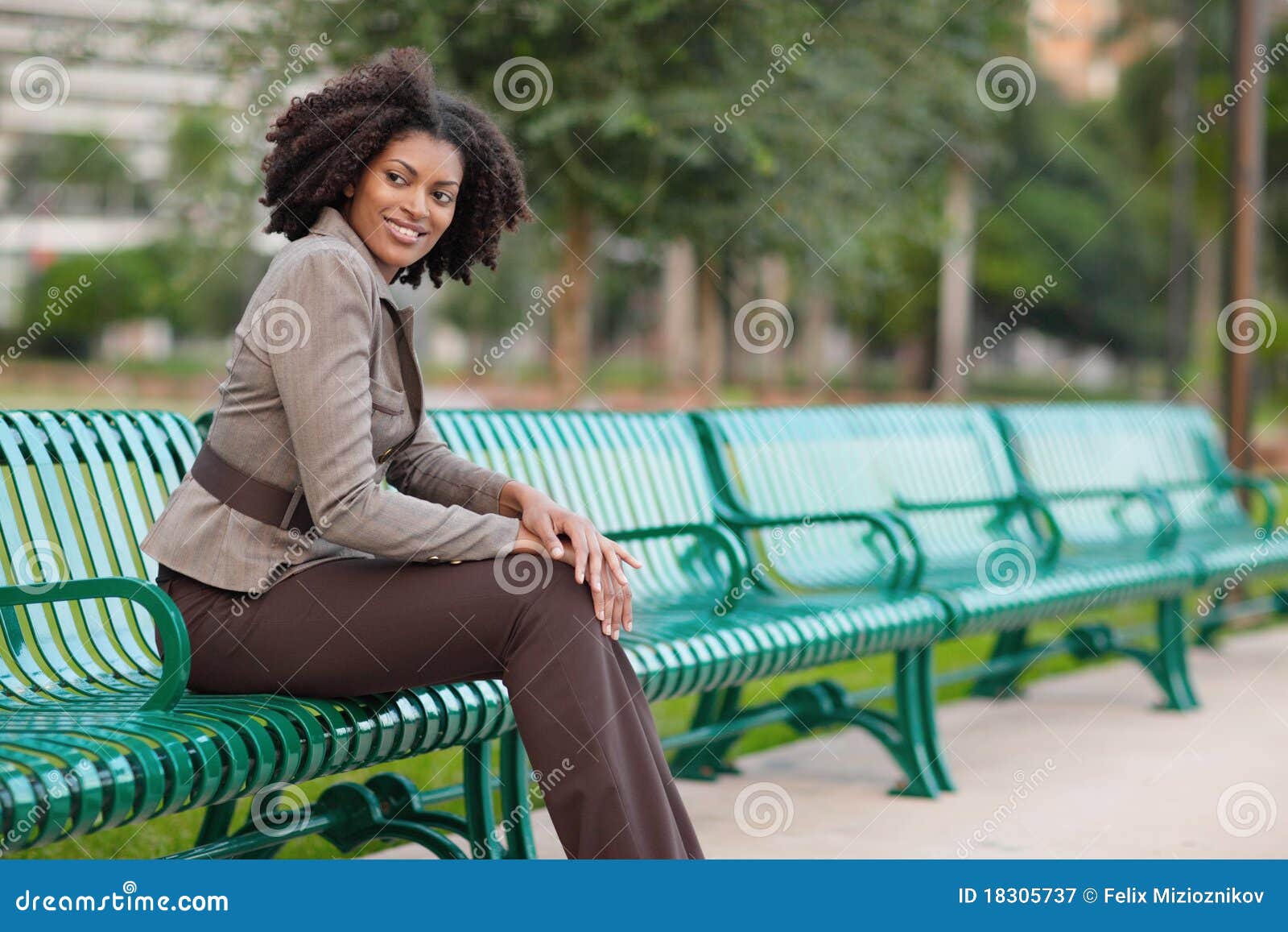 Woman in the park stock image. Image of american, outside - 18305737