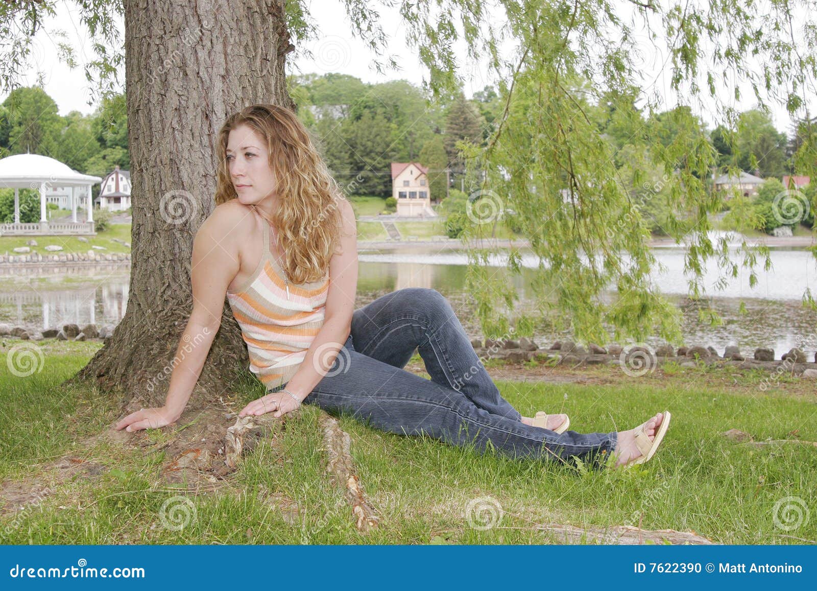 Woman in the park stock photo. Image of adult, relax, health - 7622390