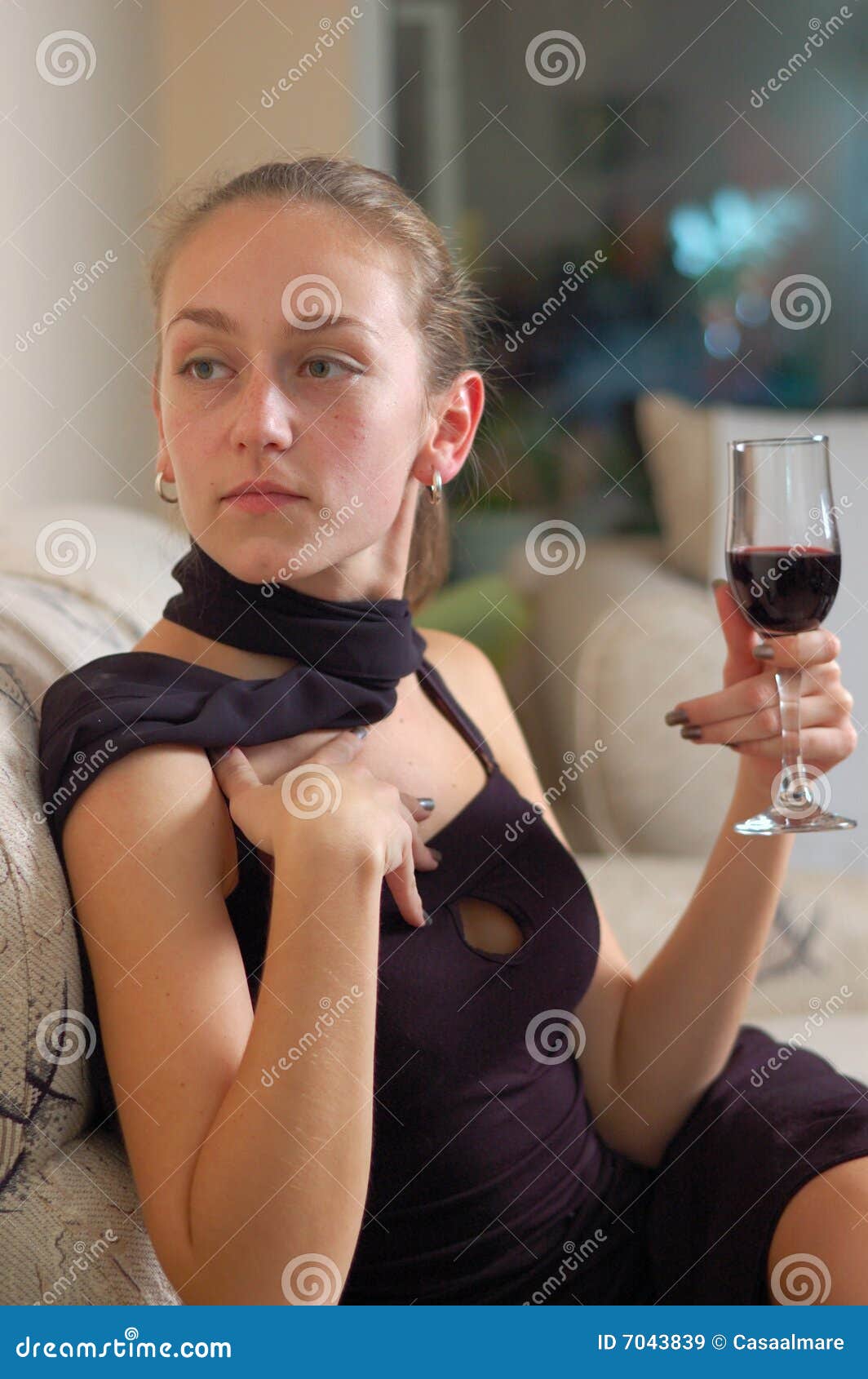 Woman at party stock image. Image of night, glass, elegance - 7043839