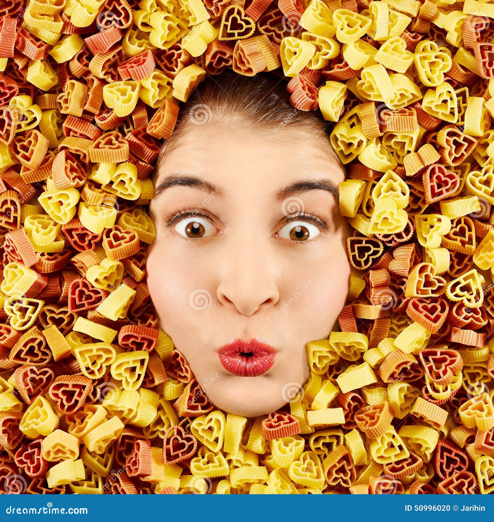 Woman and pasta stock photo. Image of lips, food, beautiful - 50996020