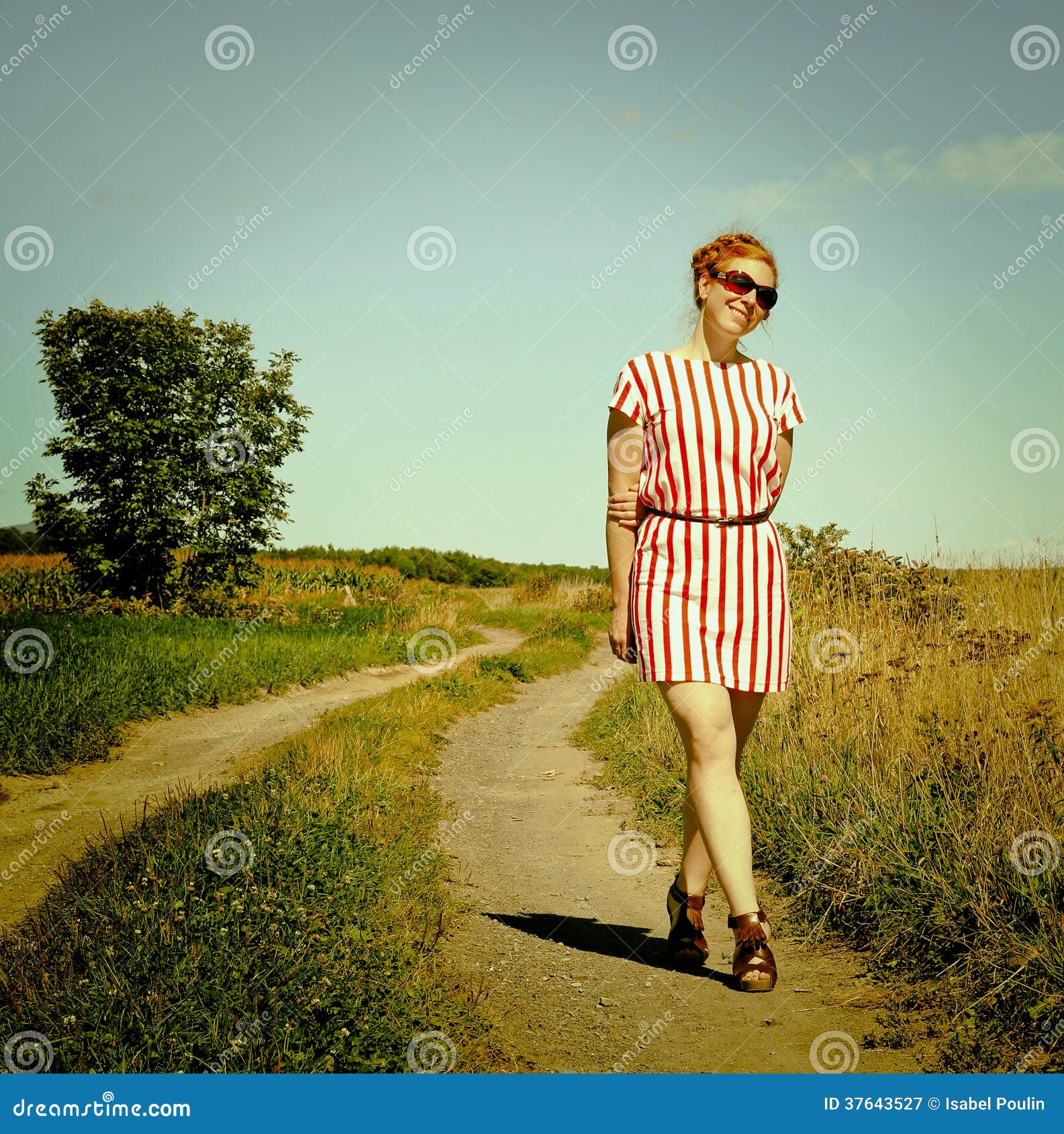 Woman in a path stock image. Image of person, enjoying - 37643527