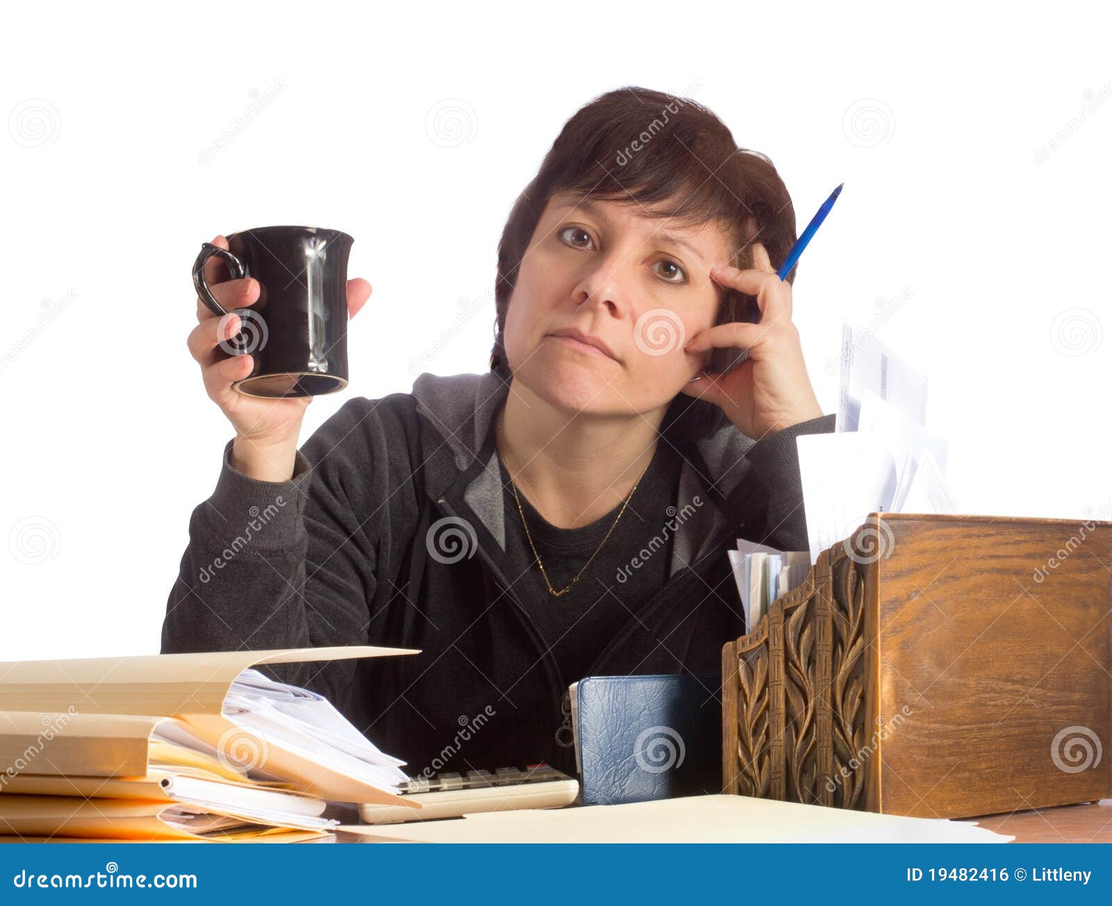 Woman paying bills stock photo. Image of check, bill - 19482416