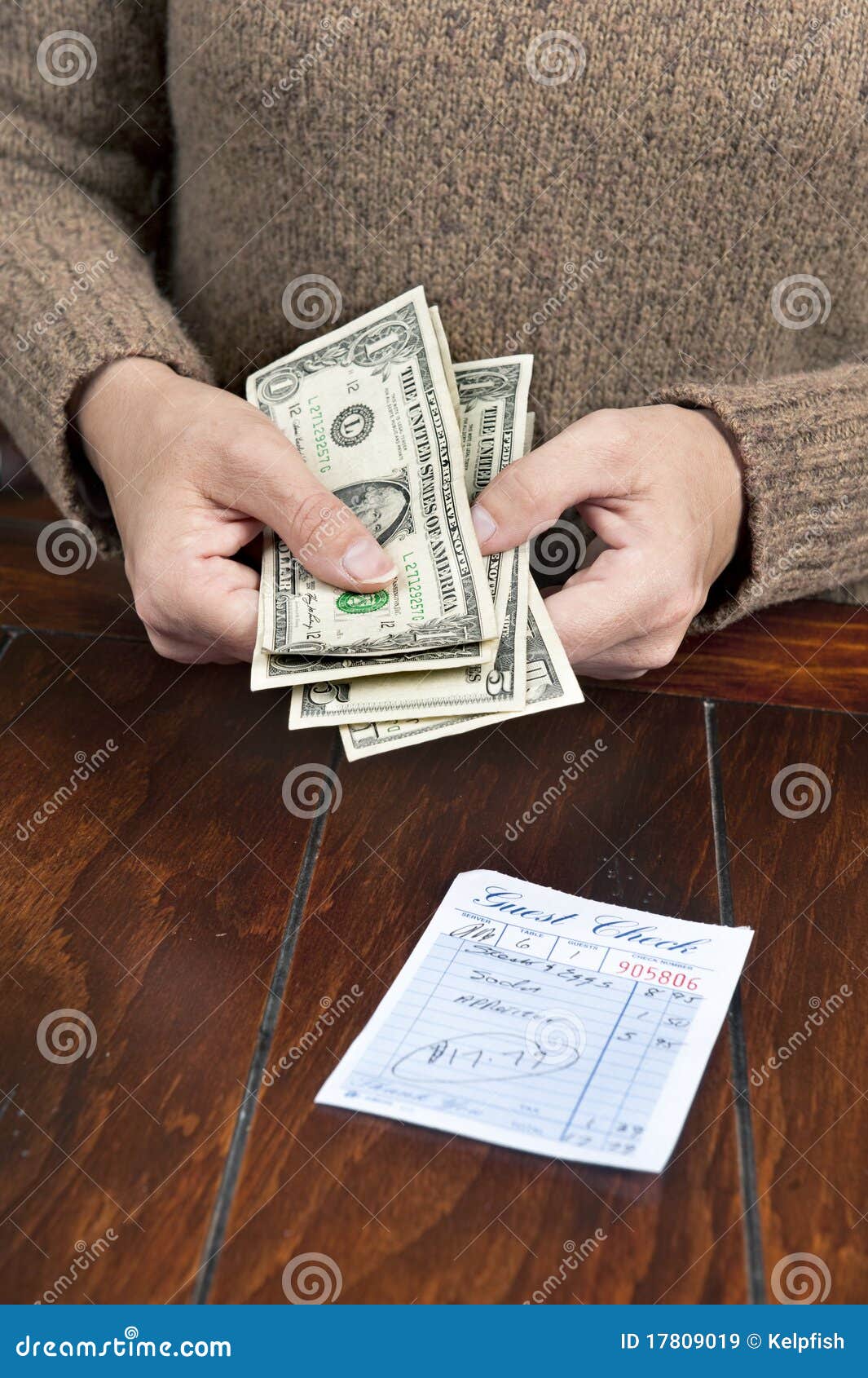 Woman paying dinner bill stock image. Image of selective - 17809019
