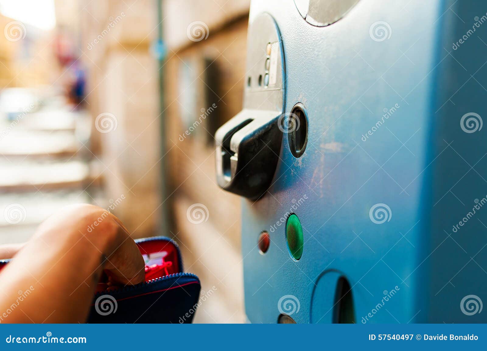 Woman Paying Parking Pay Machine Stock Image - Image of timer, coins ...
