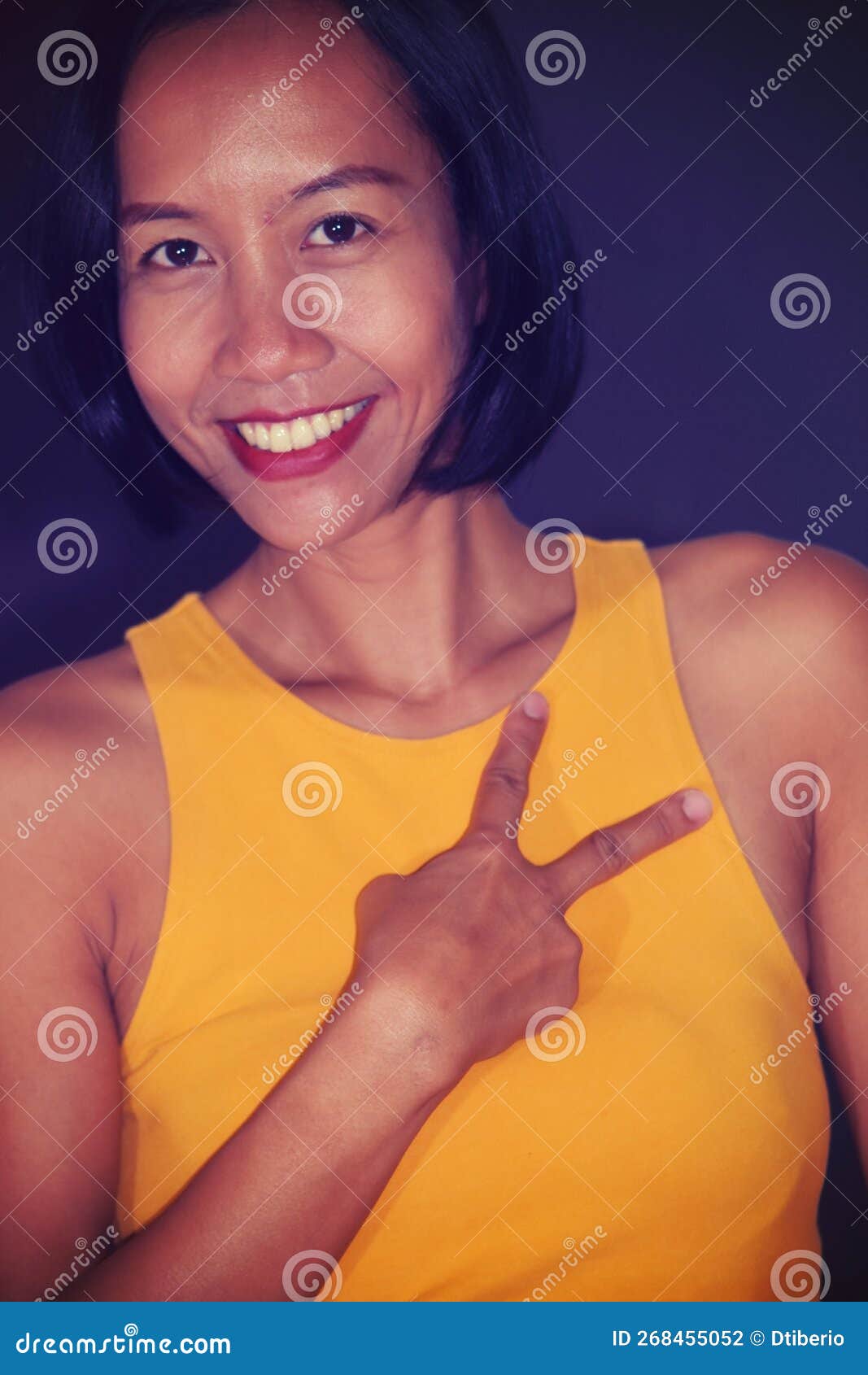 A Woman and Peace Sign stock photo. Image of lady, women - 268455052