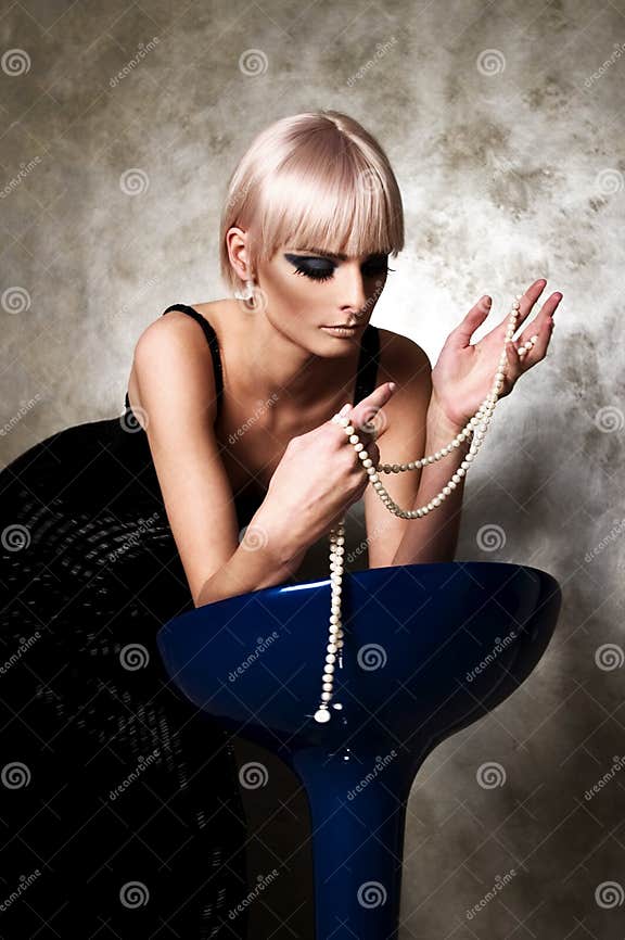Woman with pearls stock photo. Image of fashion, beauty - 1970202