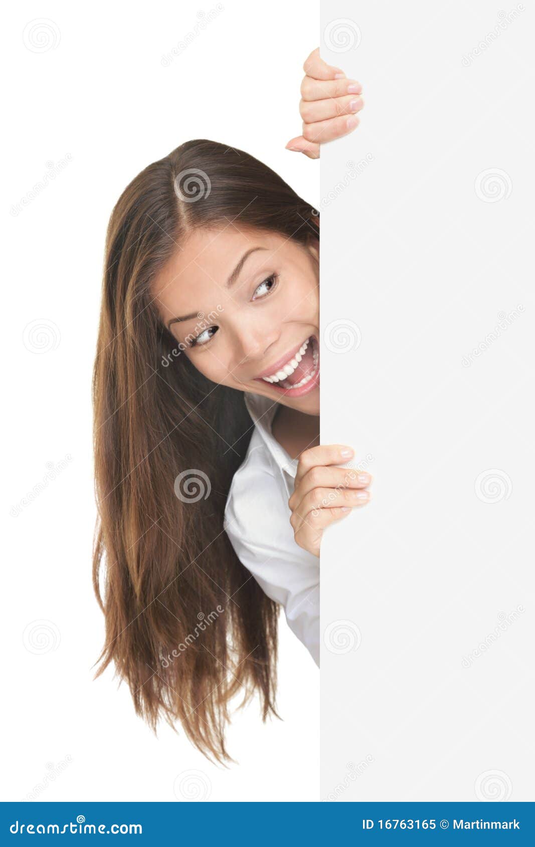 Woman peeking sign stock image. Image of banner, adult - 16763165