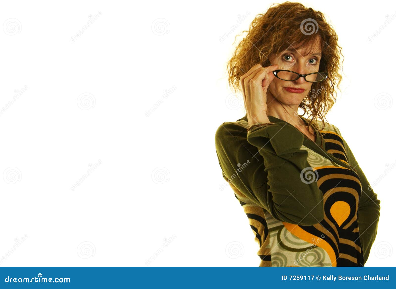 Woman Peers Over Her Glasses Royalty-Free Stock Photography ...