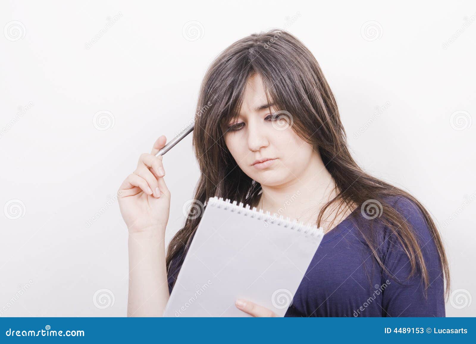 Woman with Pen and Notebook Stock Image - Image of good, looks: 4489153
