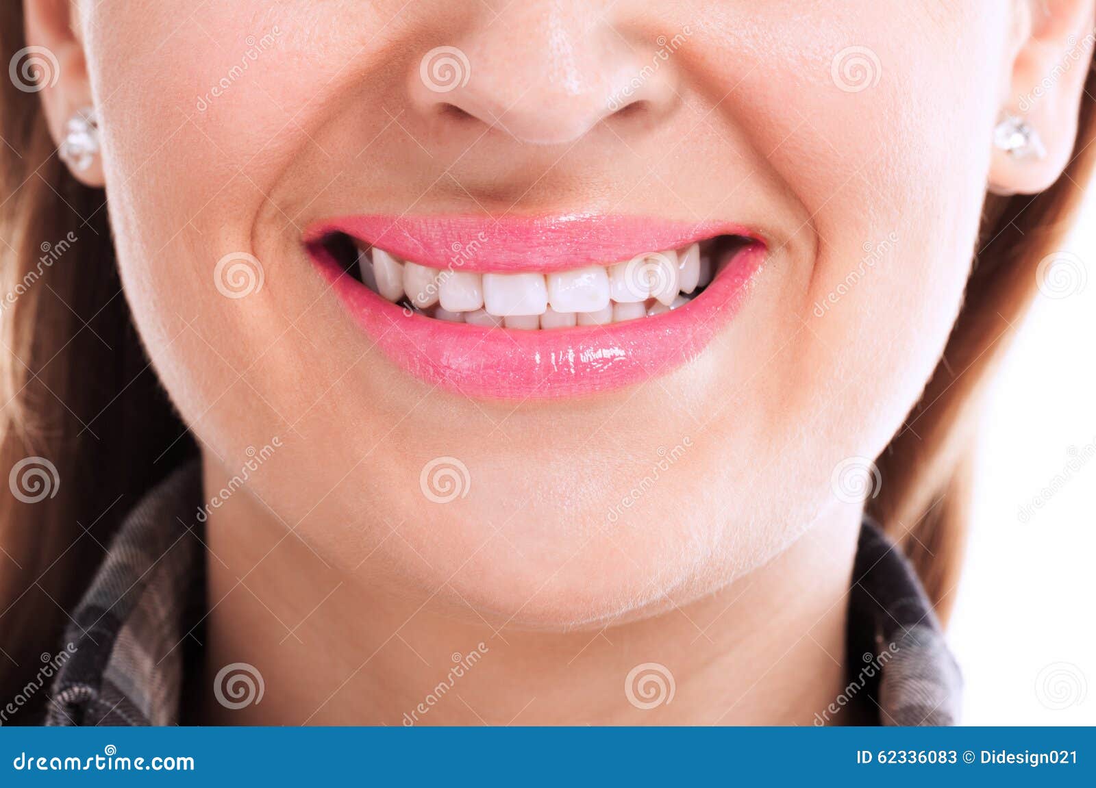 Woman with perfect teeth stock image. Image of patient - 62336083