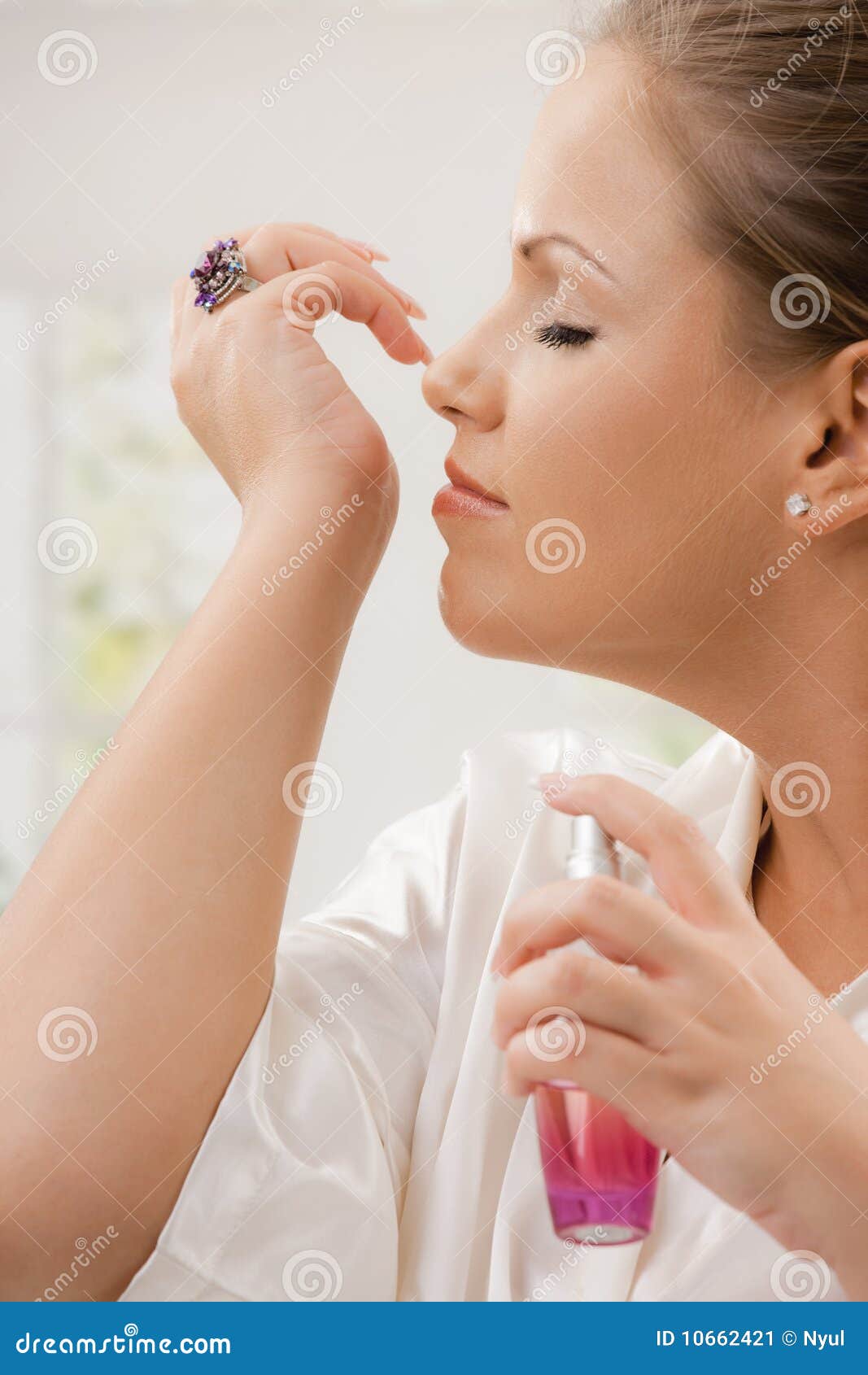 Woman with perfume stock image. Image of glamour, cosmetics - 10662421