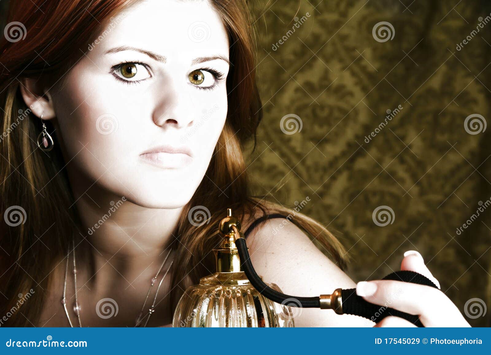 Woman with Perfume Atomizer Stock Image - Image of pretty, perfume ...