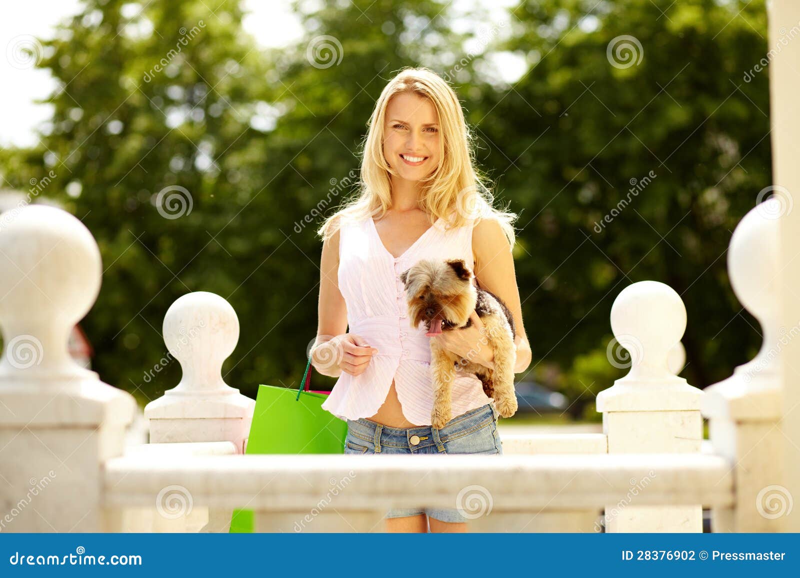 Woman with pet stock photo. Image of lovely, outdoor - 28376902