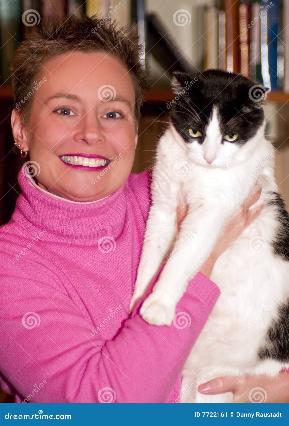 Woman with pet cat stock image. Image of female, claws - 7722161