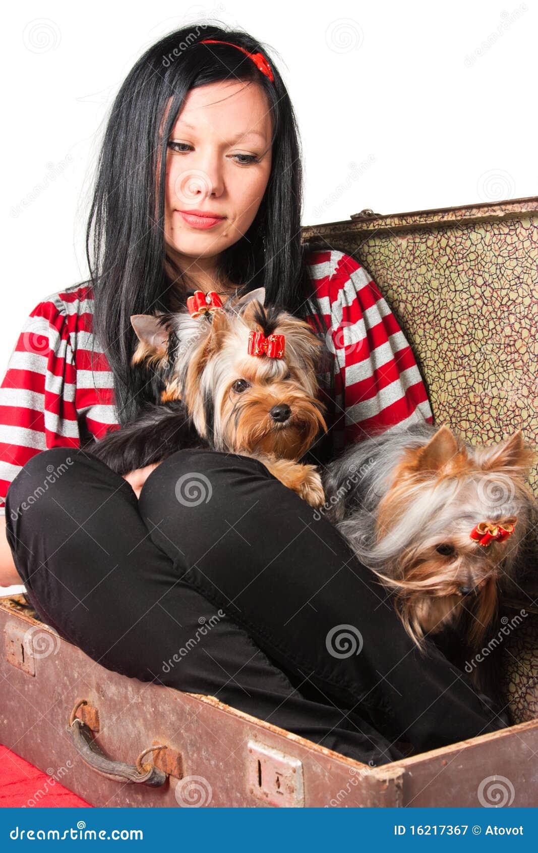 Woman with pets stock image. Image of pedigreed, femininity - 16217367