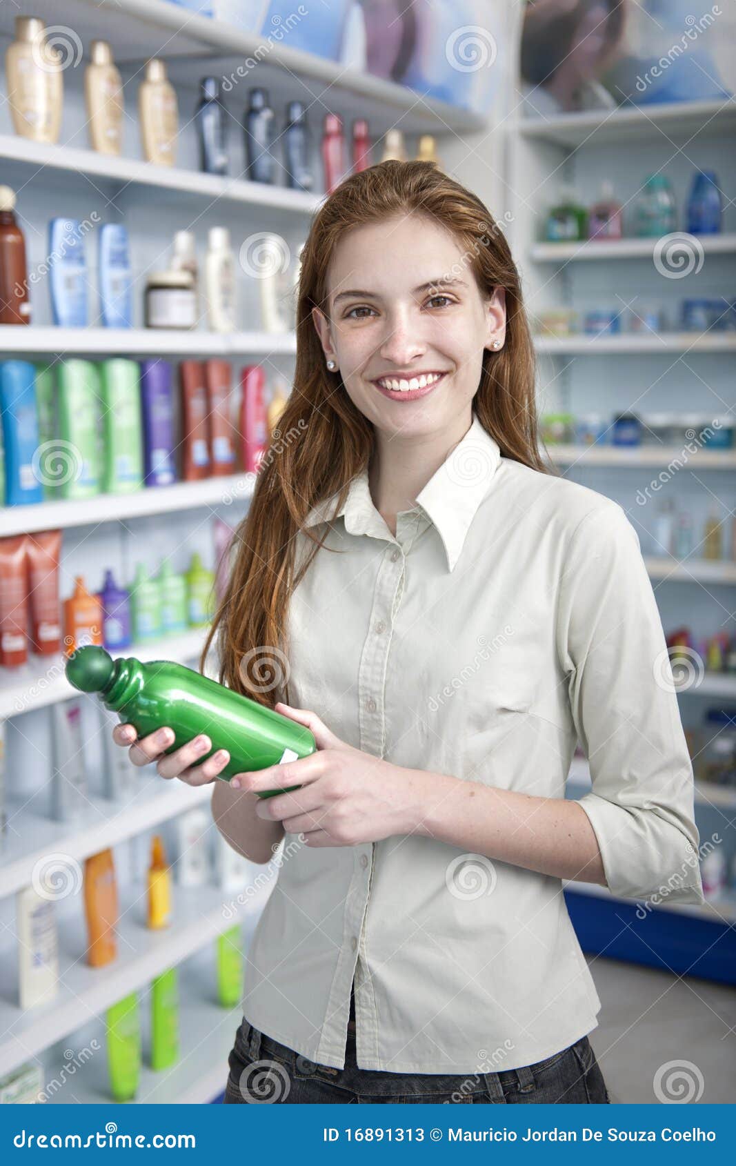 Woman at Pharmacy Buying Shampoo Stock Image - Image of drugstore ...