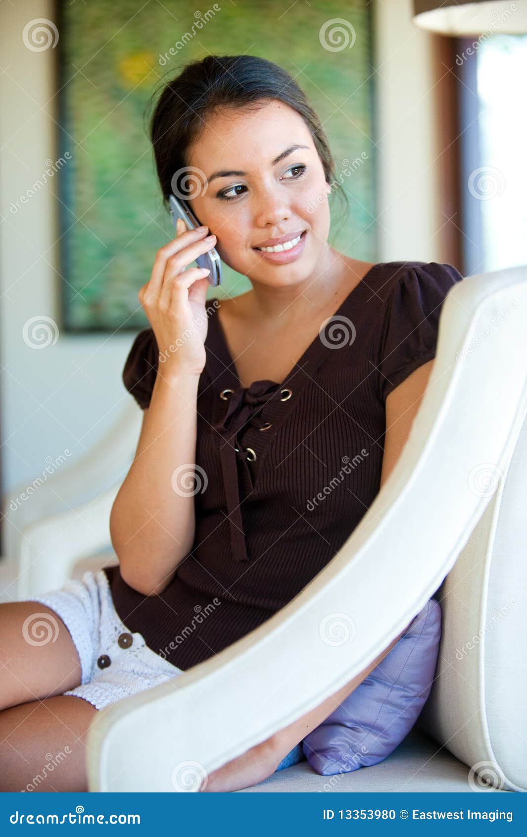 Woman with Phone stock photo. Image of telephone, individual - 13353980