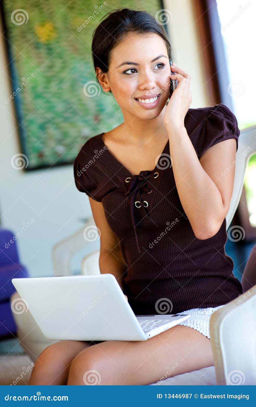 Woman with Phone stock image. Image of conversation, slim - 13446987