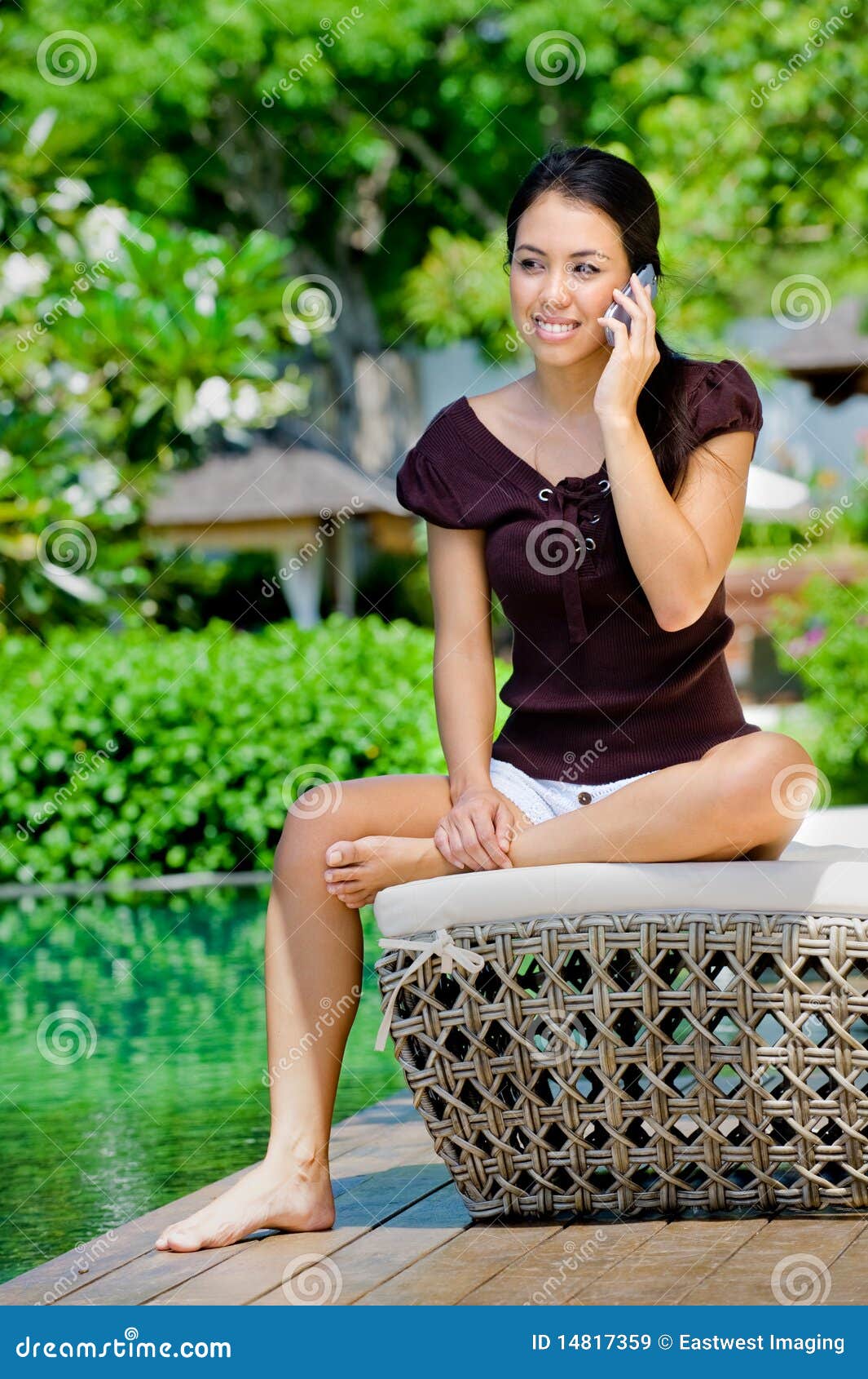 Woman with Phone stock image. Image of relaxing, cellphone - 14817359