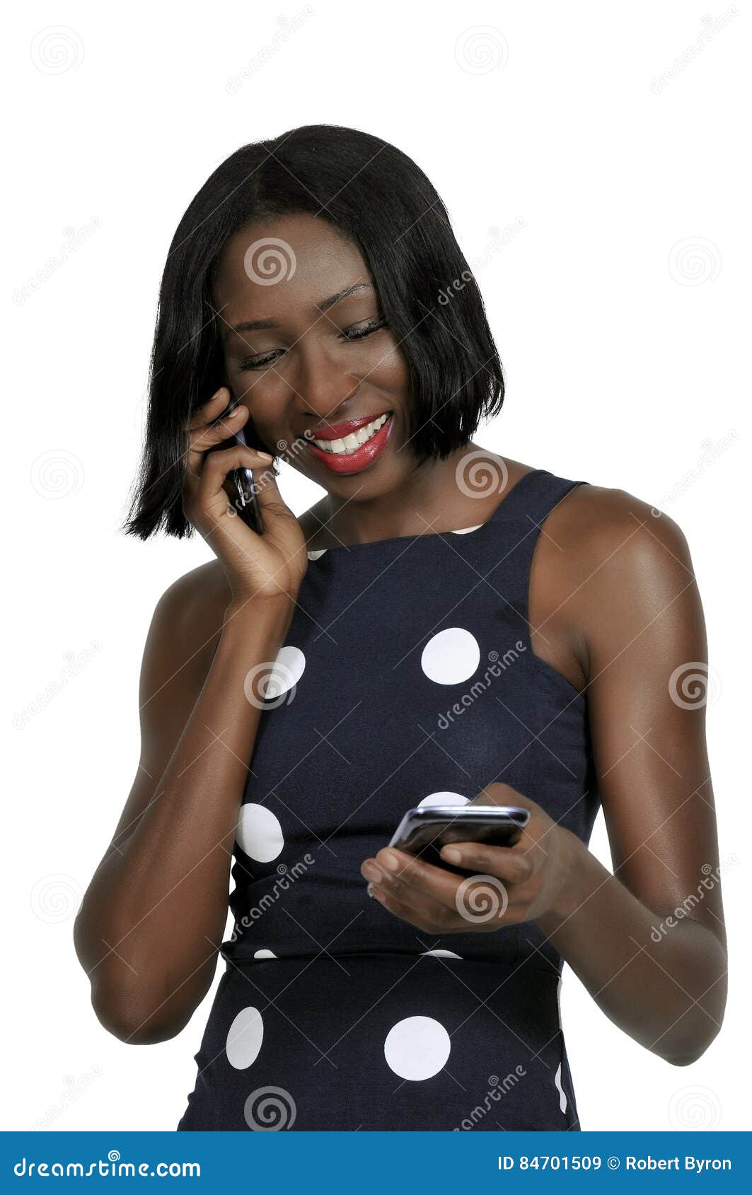 Woman on the Phone stock image. Image of multitasking - 84701509