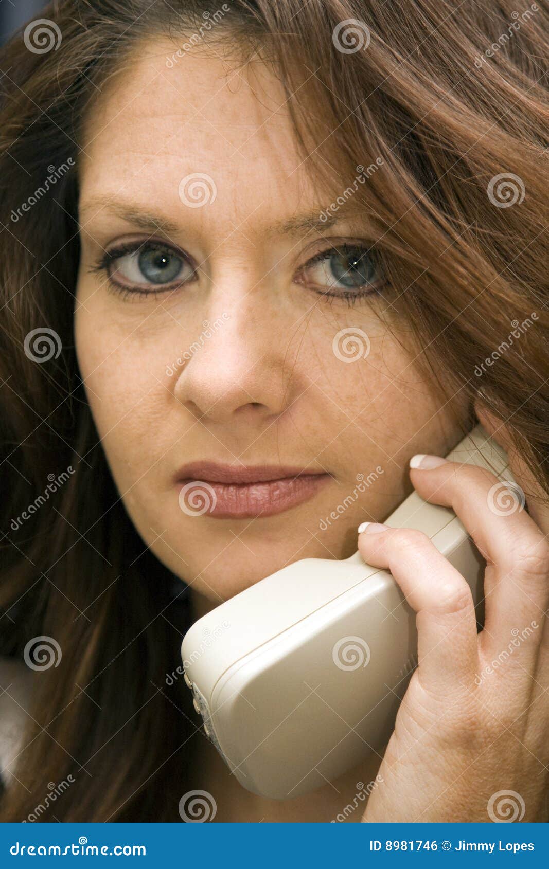 Woman on Phone with Concerned Expression Stock Photo - Image of pretty ...